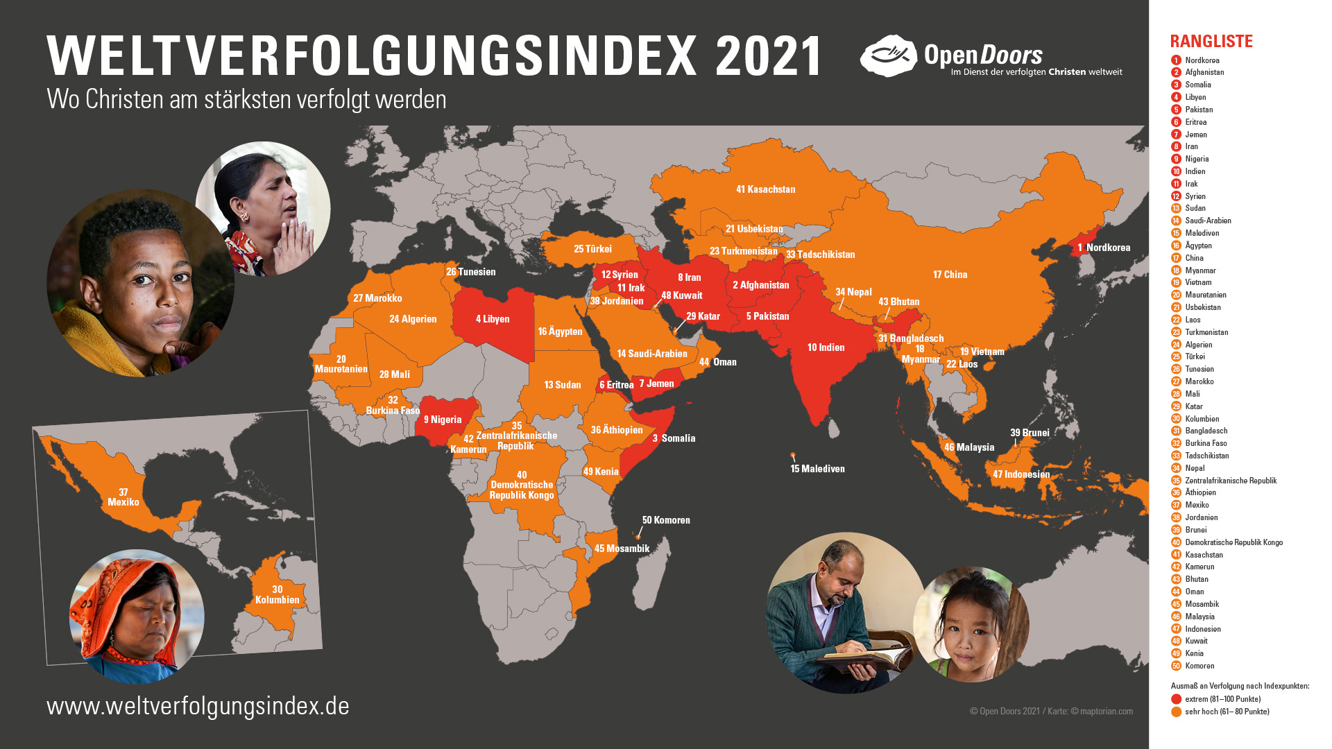 Weltverfolgungsindex 2021 | Open Doors Deutschland e. V.